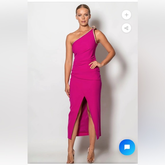 REVOLVE | Dresses | Unmatched Byu Renign Morgan Plum Fuschia Slit Midi ...